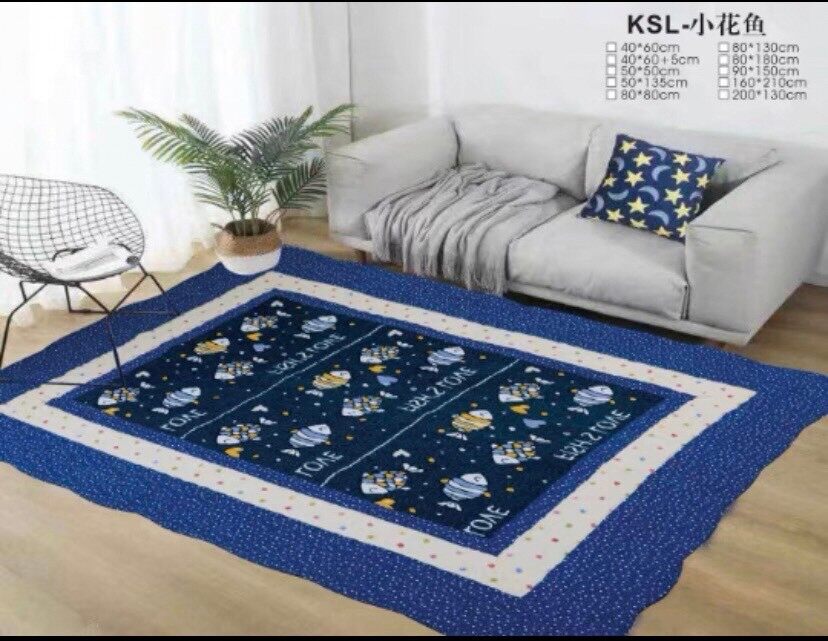 พรมปูพื้น ผ้าฝ้าย สไตล์วินเทจ160210cm มีเม็ดยางกันลื่นด้านหลัง - Akecom ...