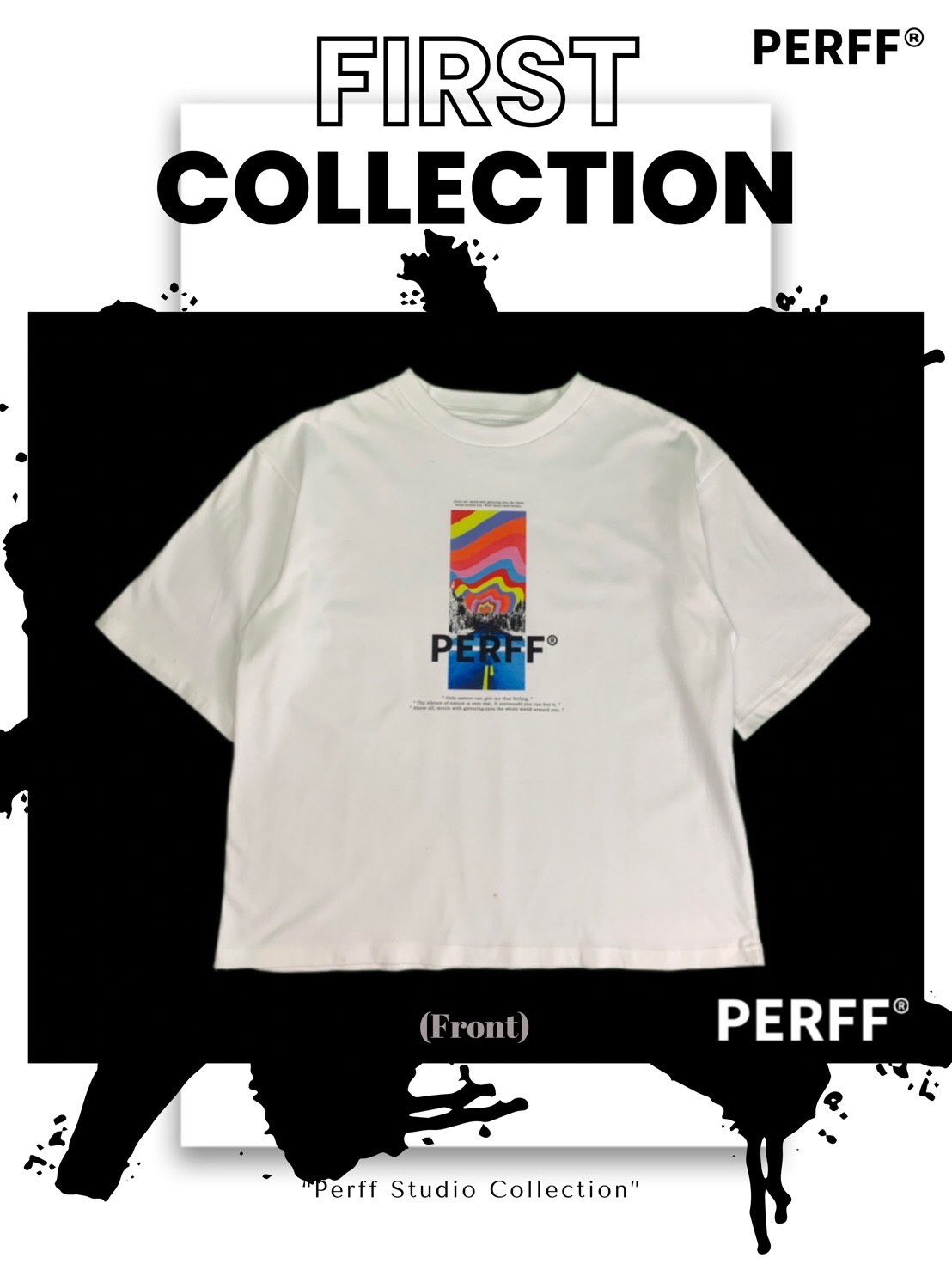 PERFF เสื้อยืดสีขาว Oversize คอกลมแขนสั้น พิมพ์ลาย | Lazada.co.th