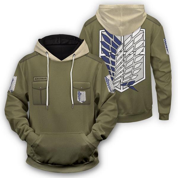 【CustomFashion】Anime Attack on Titan Cosplay Zip Hoodies Survey Corps ...