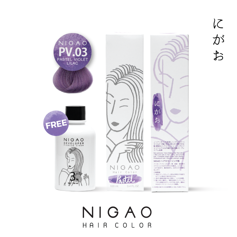 NIGAO Hair Color PV.03 (นิกาโอะ ครีมเปลี่ยนสีผม สีย้อมผม ไวโอเลต ไลแลค) | Lazada.co.th
