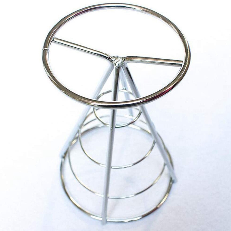 2Pcs French Fries Stand Cone Basket Fry Holder with Sauce Dippers Metal ...