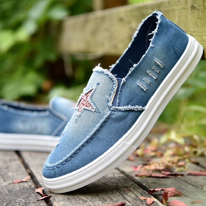 Old denim shoes mens shoes spring tide shoes mens casual shoes slip-on ...