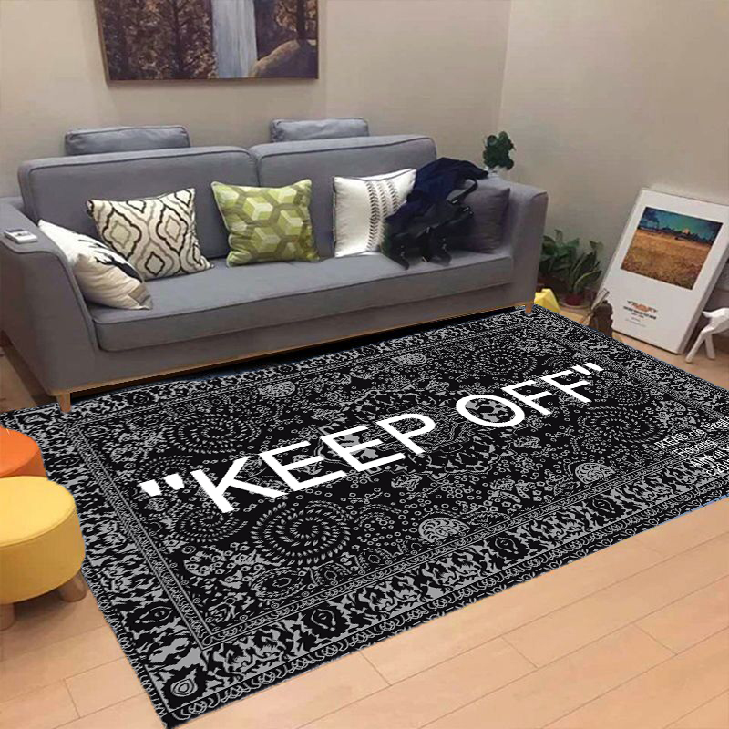 KEEP OFF Floor Carpet White and Black Modern Butterfly Area Rug for ...