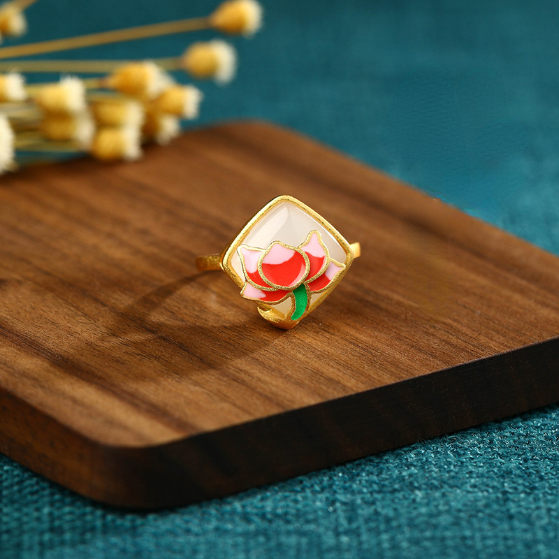 New Original Design Chinese Jewelry Ring Imitation Hetian Jade Vintage ...