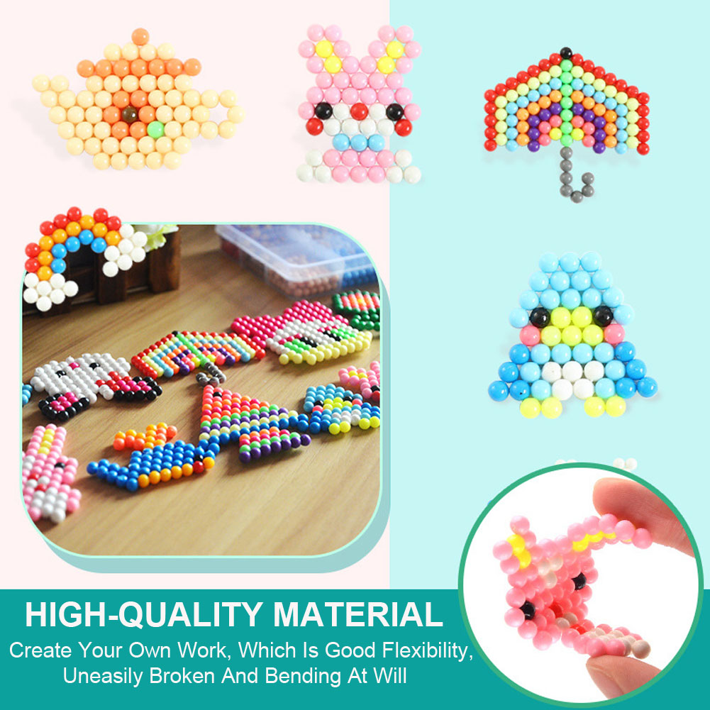 3000PCS Creative Multicolor Magic DIY ปริศนาลูกปัดของเล่นสเปรย์น้ำ ...