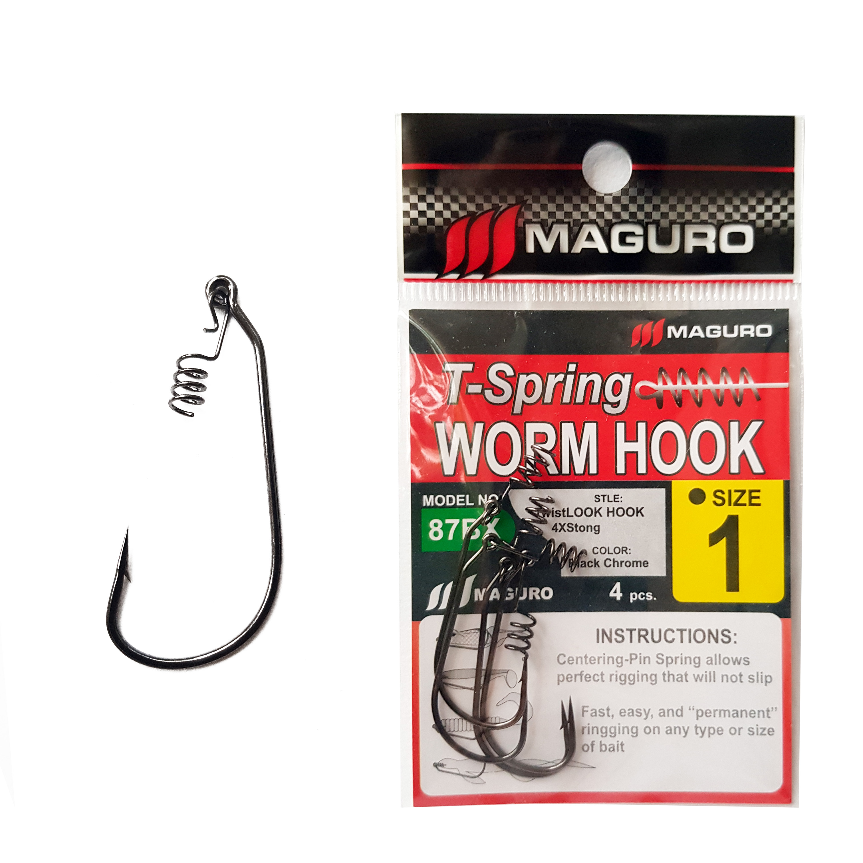 ตะขอสปริง ตรามากูโร่ สำหรับซีซาร์ Maguro Brand Worm hook for Zeezar ...