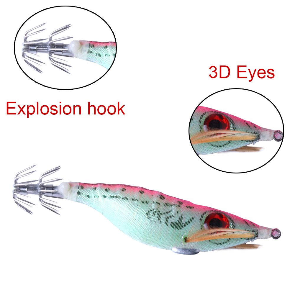 YNDVQO STORE 5 Pcs Color Random Swim Bass Bait Artificial Big Eyes Squid Jigs Glow in the Dark ...