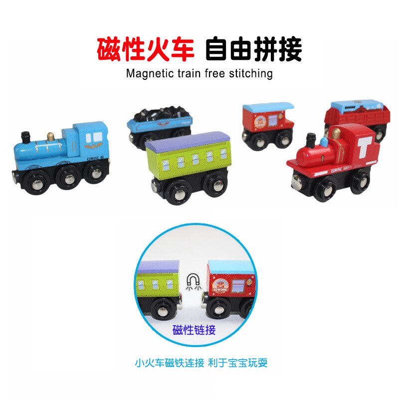 Wooden Toys Montessori Train Magnetic Multi-role Thomas Kevin Mini ...