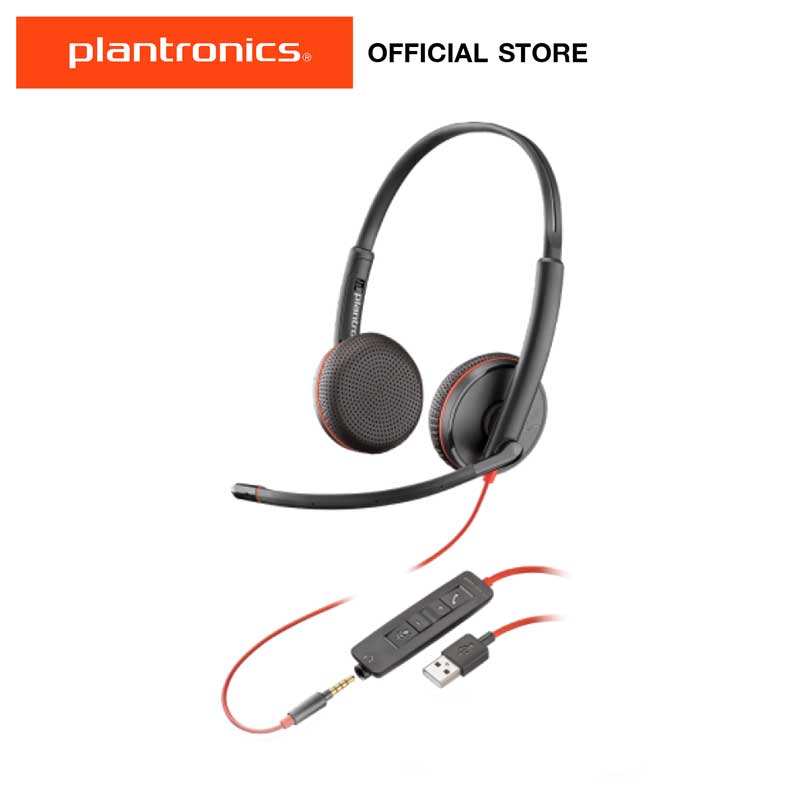 POLY BLACKWIRE 3225 USB-A STEREO HEADSETWITH 3.5 MM CONNECTION ...
