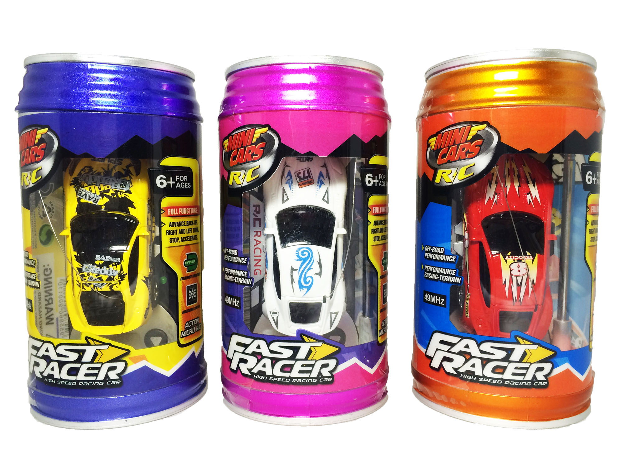 รถกระป๋อง มินิคาร์บังคับวิทยุ มีไฟหน้าไฟท้าย สีเหลือง Fast Racer Mini ...