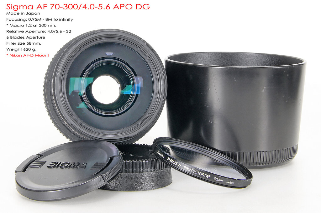Sigma AF 70-3004.0-5.6 APO DG Macro Nikon AF-D Mount ...