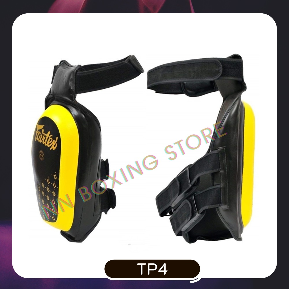 Fairtex Thigh Pad Protector TP4 Black -yellow Muay Thai Boxing MMA K1 ...