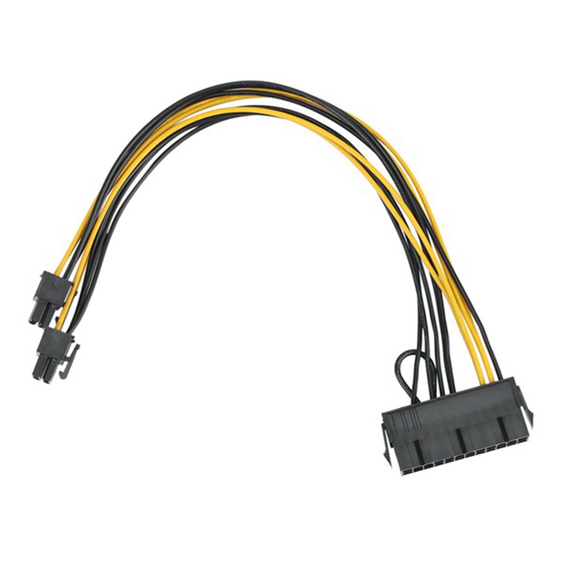 PC PSU ATX 24-Pin Female to Dual PCI-E 6-Pin Male Converter Adapter GPU ...