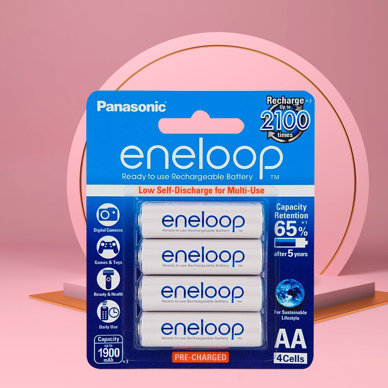Panasonic ถ่านชาร์จ eneloop Pro ไซส์ AA 1900 mAh 4 ก้อน (สีดำ) 1.2V ...