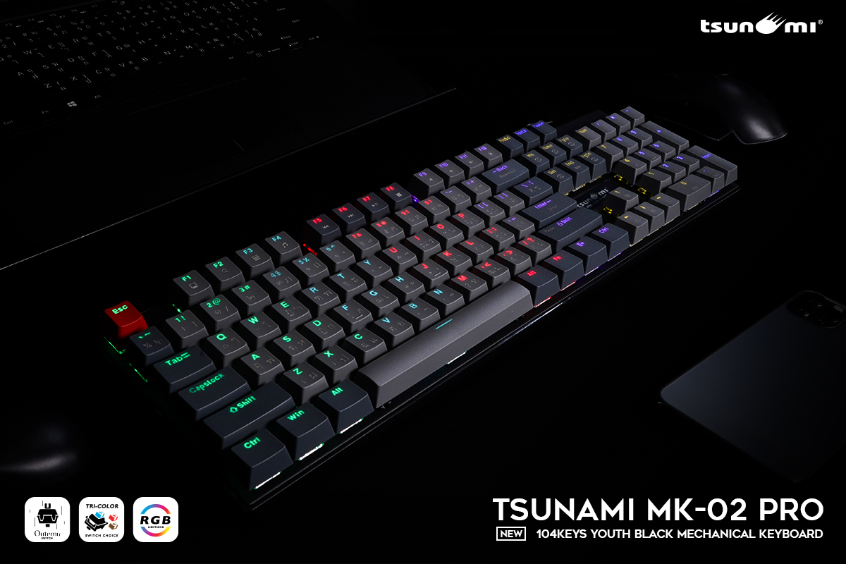 Tsunami MK-02 Pro คีย์บอร์ดเกมมิ่ง 100 104 Key Mechanical Keyboard ...