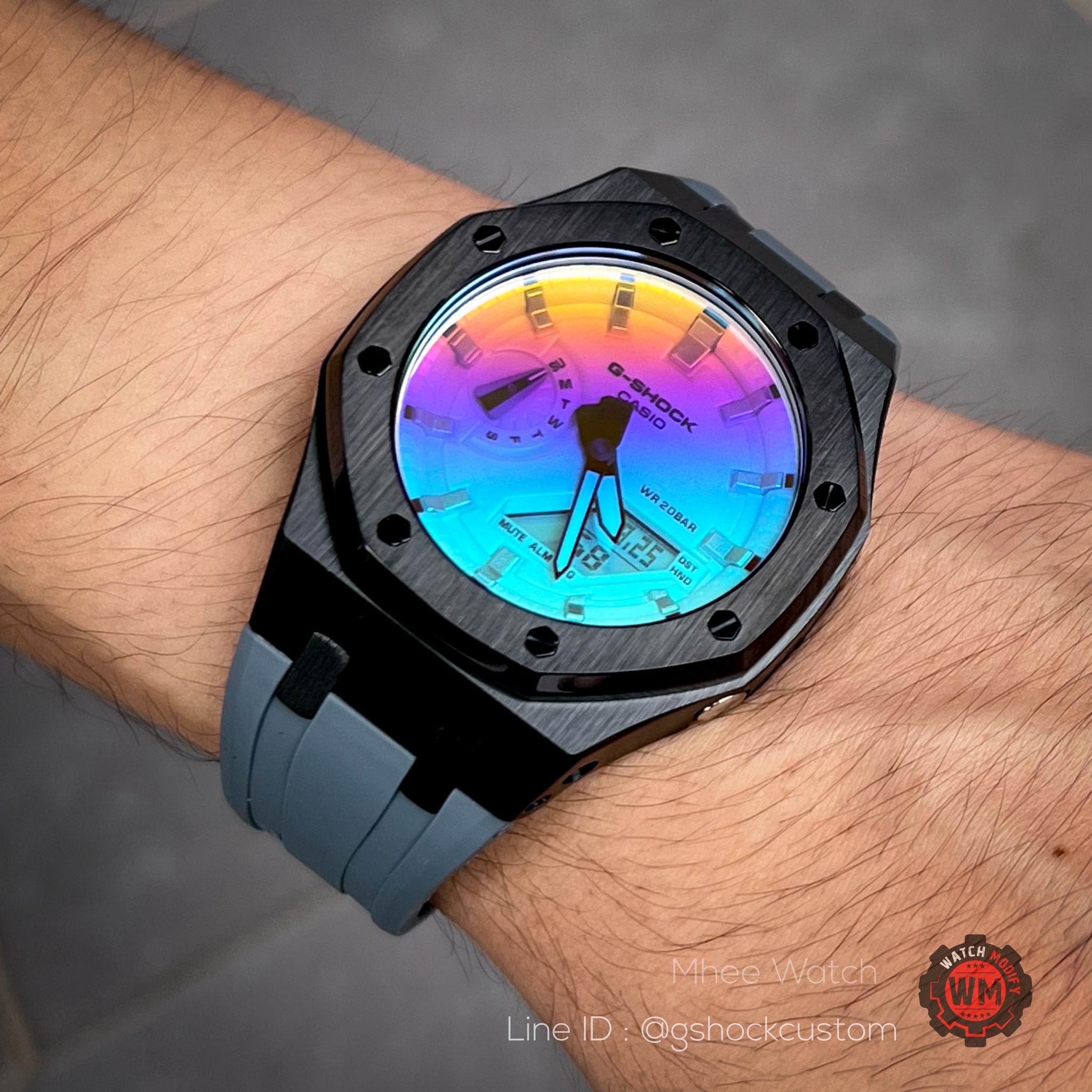 G-SHOCK AP Casioak Rainbow Dial Black Metal Grey Lambo Strap - Mhee ...
