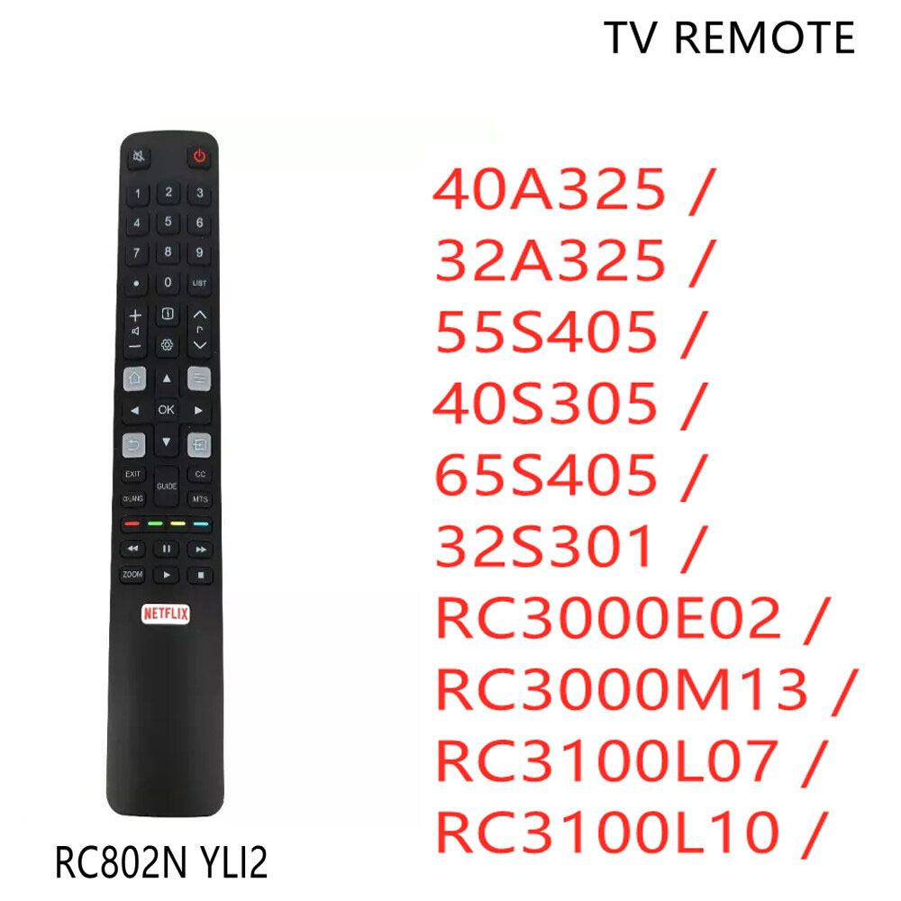 New Original RC802N YLI2 For RCA TCL HITACHI Smart TV Remote Control 06-IRPT45-BRC802N ...