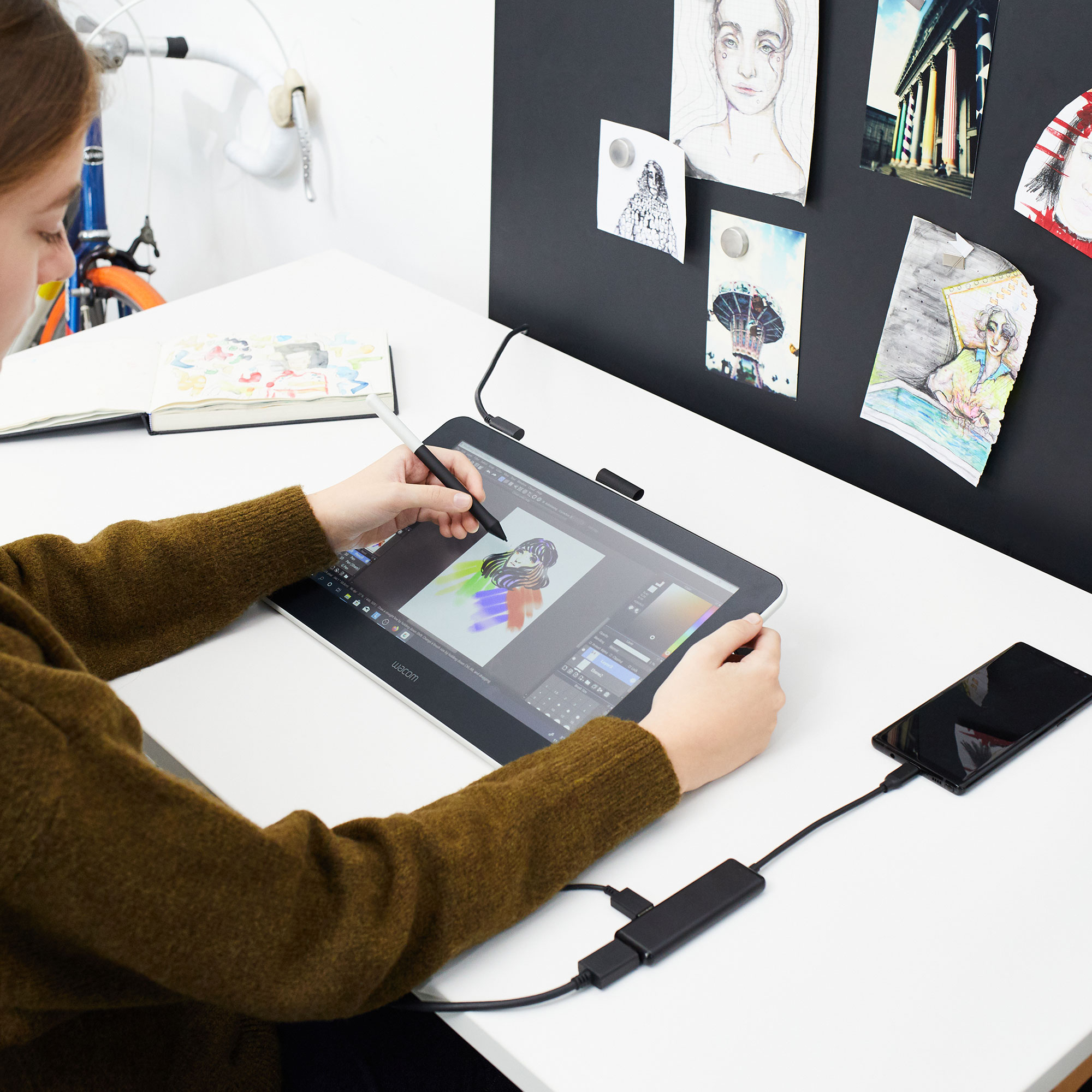 New Model Wacom One (DTC-133) แท็บเล็ตปากกาพร้อมหน้าจอสำหรับวาดภาพ ...