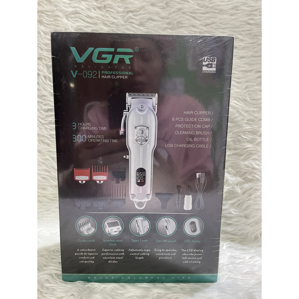 ปัตตาเลี่ยนตัดผมไร้สาย VGR V-092 สีเงิน (มาใหม่ล่าสุด ) ตัดผม ปัตตาเลียนตัดผม แบตตาเลี่ยนตัดผม ...