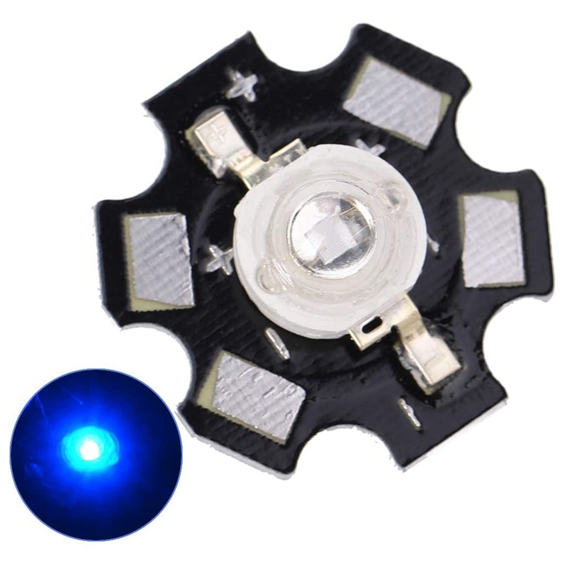 50Pcs 3W High Power LED Lamp Beads Royal Blue 445Nm with 20mm Black PCB ...