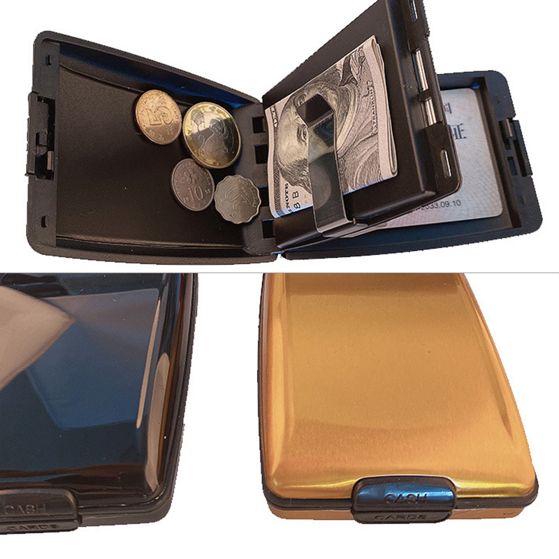 1pc Cool Hard Case Credit Card Scan Aluminium Holder Wallet Protected ...