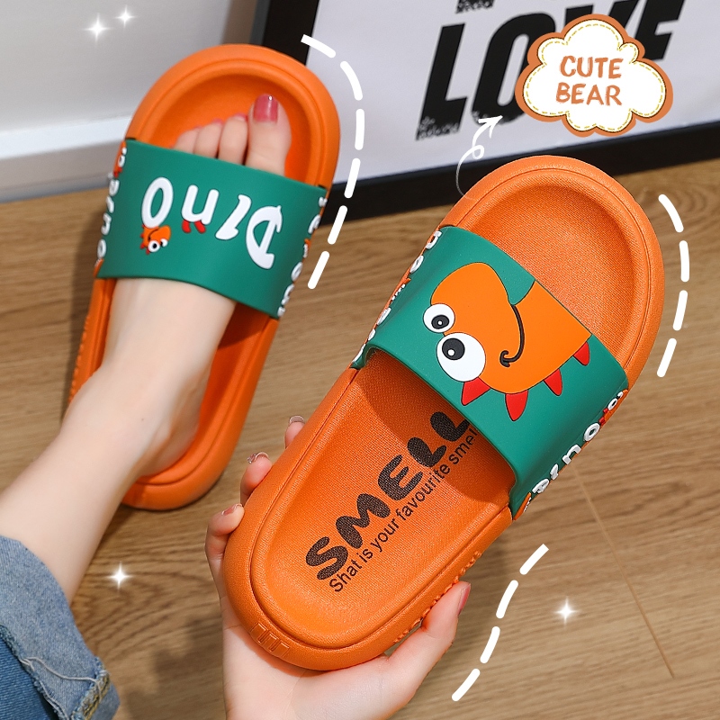 Summer Slides Cartoon Women Men Slippers Cute Animal Dinosaur Home Slip ...