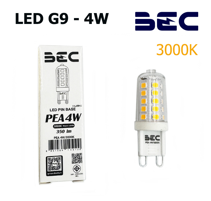 BEC หลอด LED G9 - 4W 220V 3000K แสงวอร์ม | Lazada.co.th