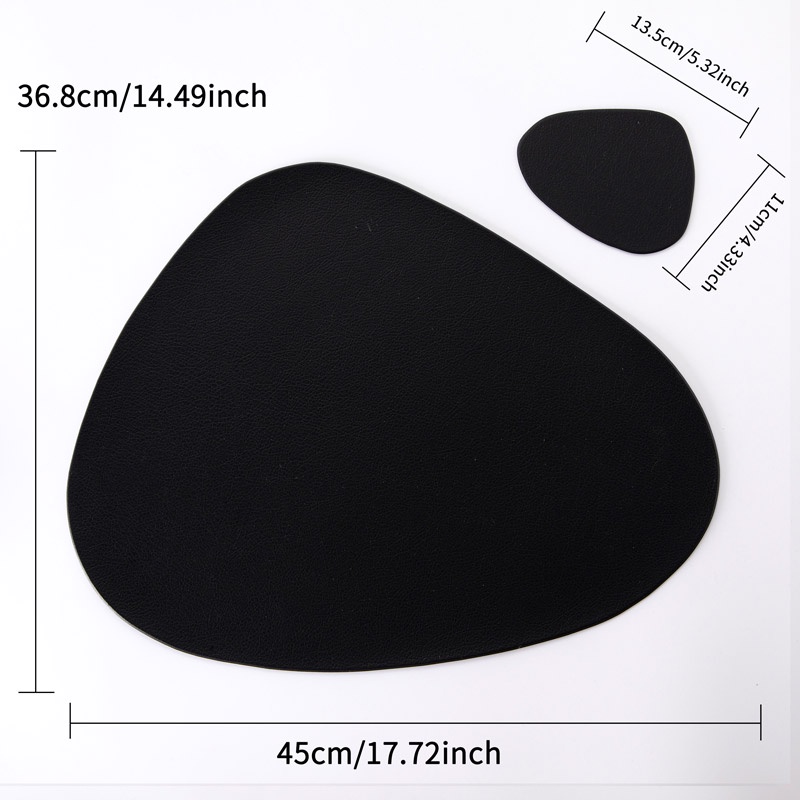 Leather Place mat PU Placemats & Coaster mat for dining table Heat ...