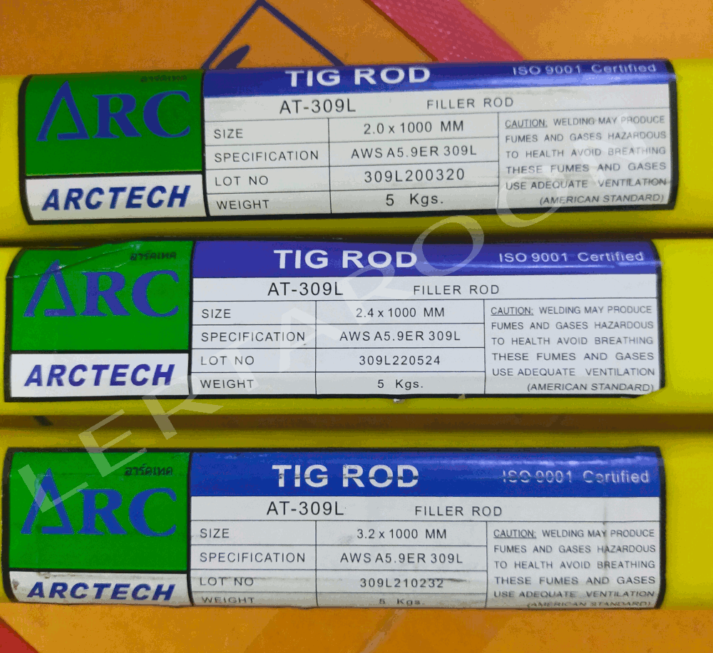 ลวดเชื่อมทิกหรือลวดเชื่อมอาร์กอน ARCTECH TIG 309L 2.0 2.4 3.2 mm เป็นลวดเติมสำหรับงานเชื่อมสเตน ...