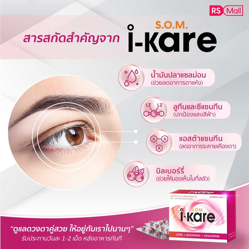 SOM I-Kare เอสโอเอ็ม ไอแคร์ IKare บำรุงสายตา 3 กล่อง - SuperWheyShop ...