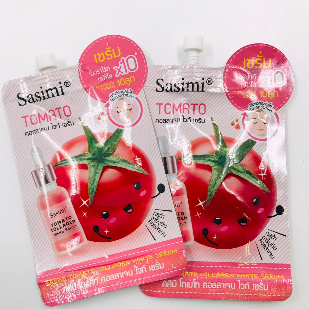 Sasimi Tomato Collagen White Serum เซรั่ม มะเขือเทศ ช่วยให้ผิวดูเปล่ง ...