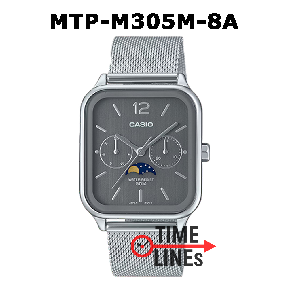 CASIO ของแท้ รุ่น MTP-M305 นาฬิกาข้อมือผู้ชาย Moon phase ดีไซน์ดวง ...
