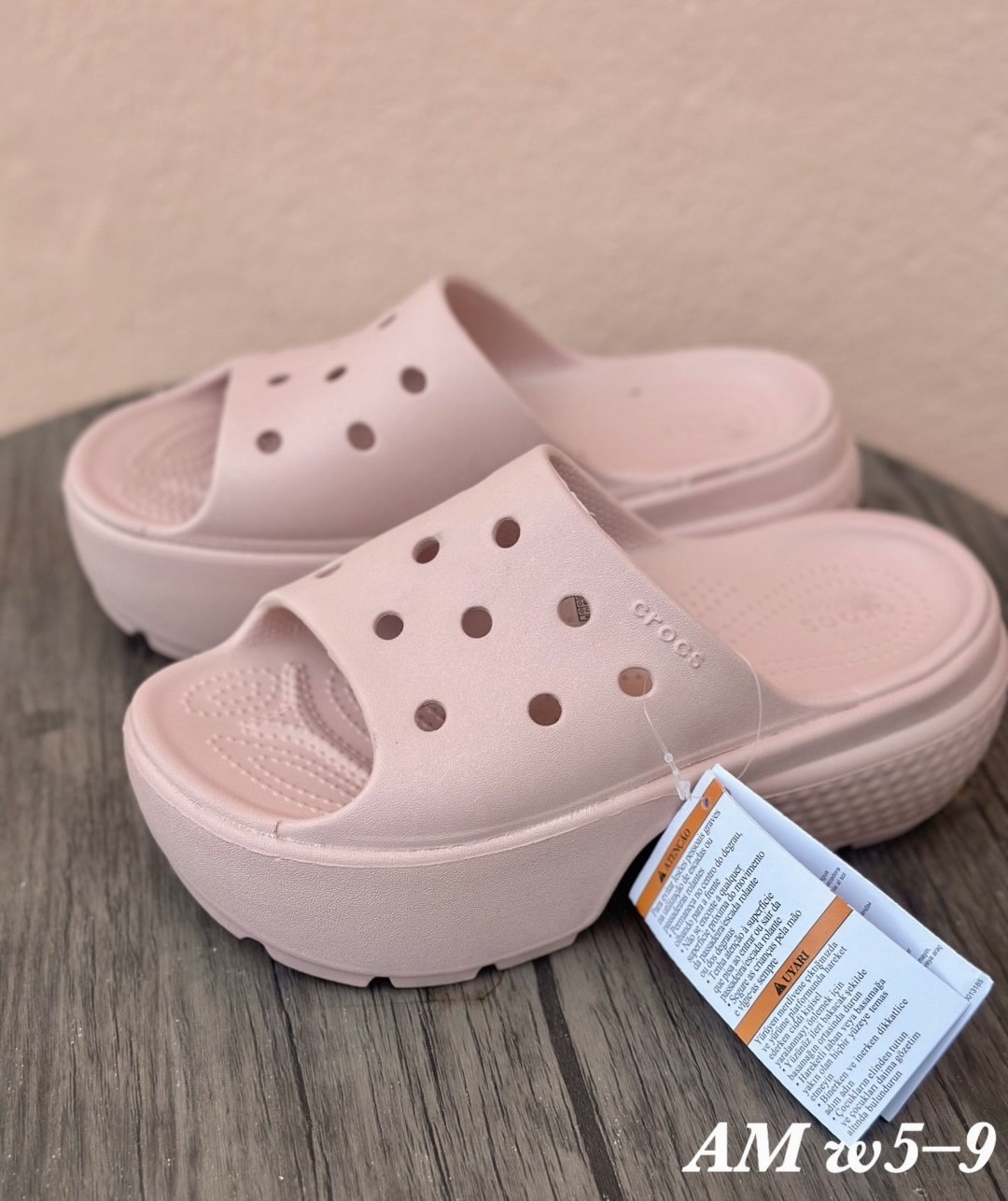 Croc Platform Stomp รองเท้าแตะเสริมส้น มี 4 สี ทำจากยาง ไม่ลื่น W5-W9 ...