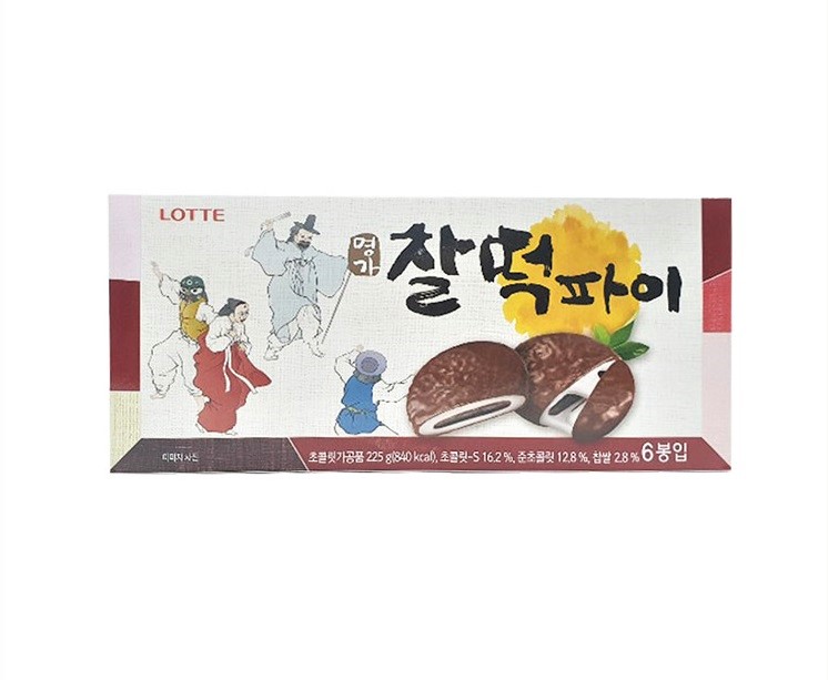 [Original] 명가찰떡파이 Lotte Choco Sticky Rice Cake Pie (ขนมช็อกโก้พายสอดไส้ ...