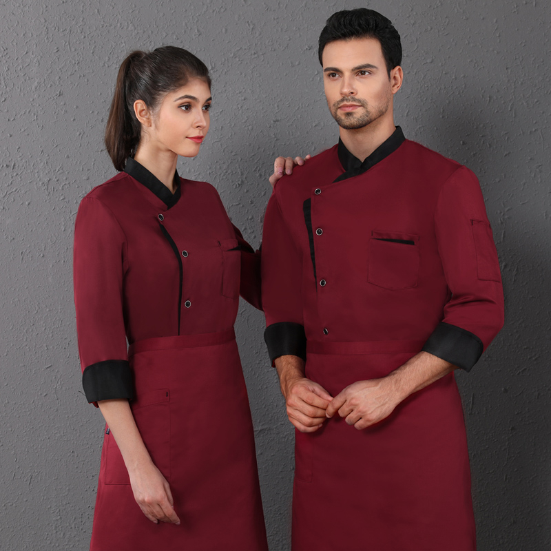 Chef Uniform Unisex Long Sleeve Jacket Ho Restaurant Cafe Hair Salon ...