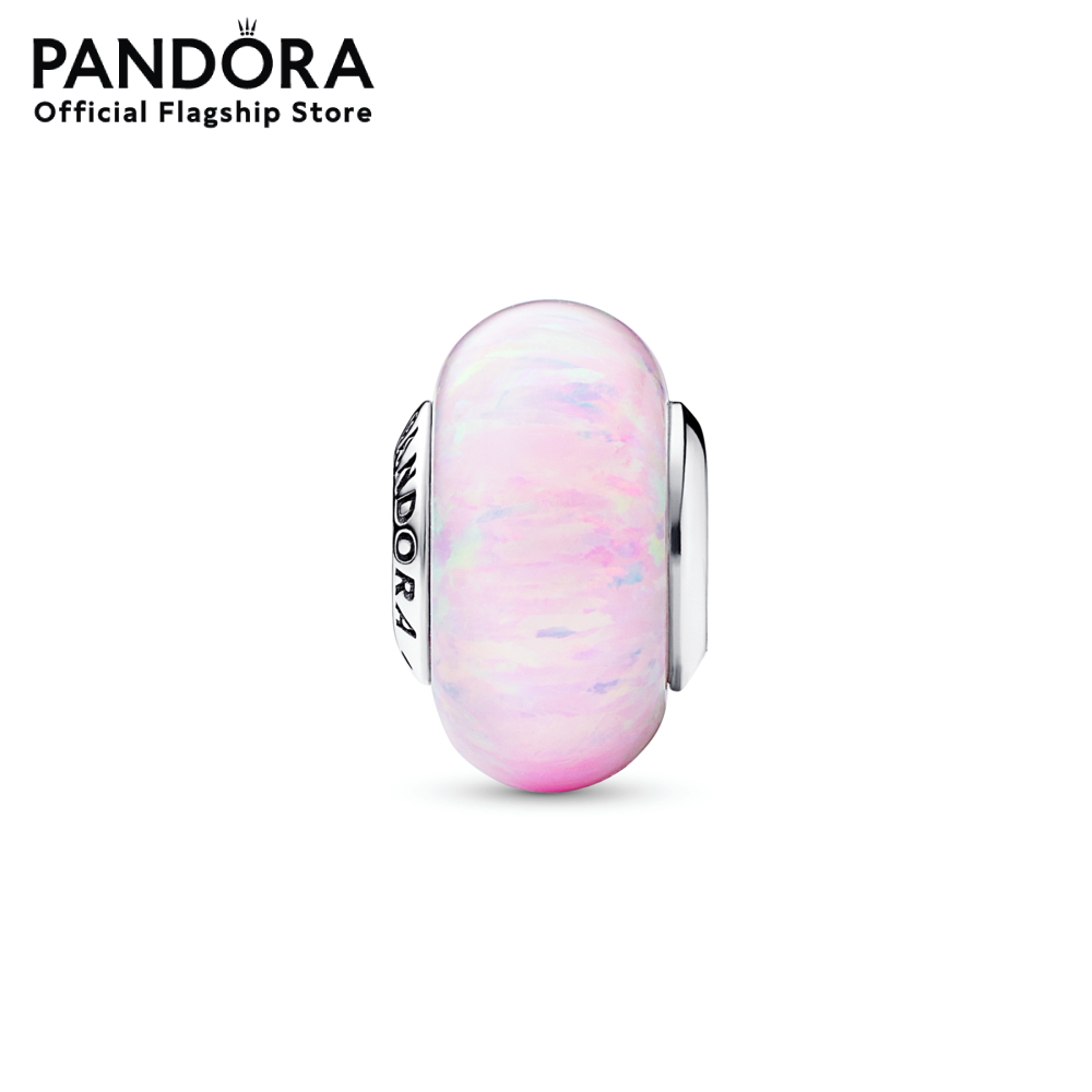 Pandora Sterling silver charm with pink lab-created opal - PANDORA ...