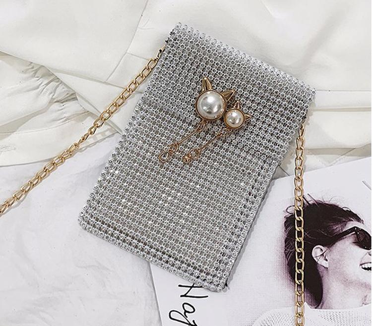 GUCSELECTED(B1022) -กระเป๋าสะพายข้างวิ้งๆแต่งด้วยมุกหูแมวน่ารัก กระเป๋าสะพายข้างผู้หญิงกระเป๋า ...