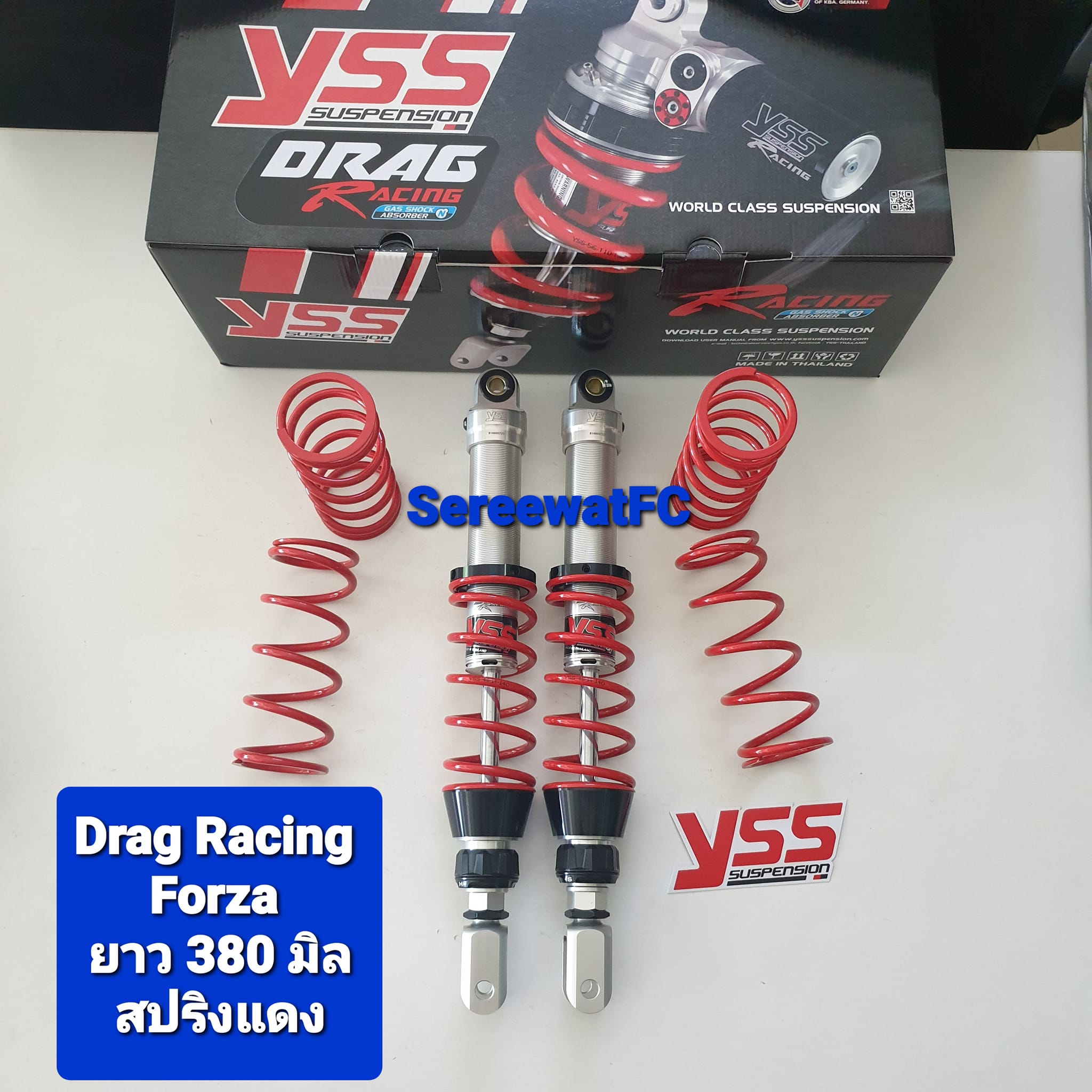 โช้คหลัง YSS Forza King of Drag Racing ยาว 380 มิล สปริงแดง ของแท้ (1 ...