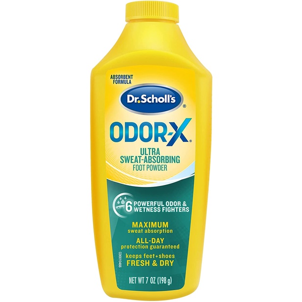 DR.SCHOLL ODOR-X ULTRA SWEAT-ABSORBING FOOT POWDER 7 oz. (198 g) แป้งทา ...