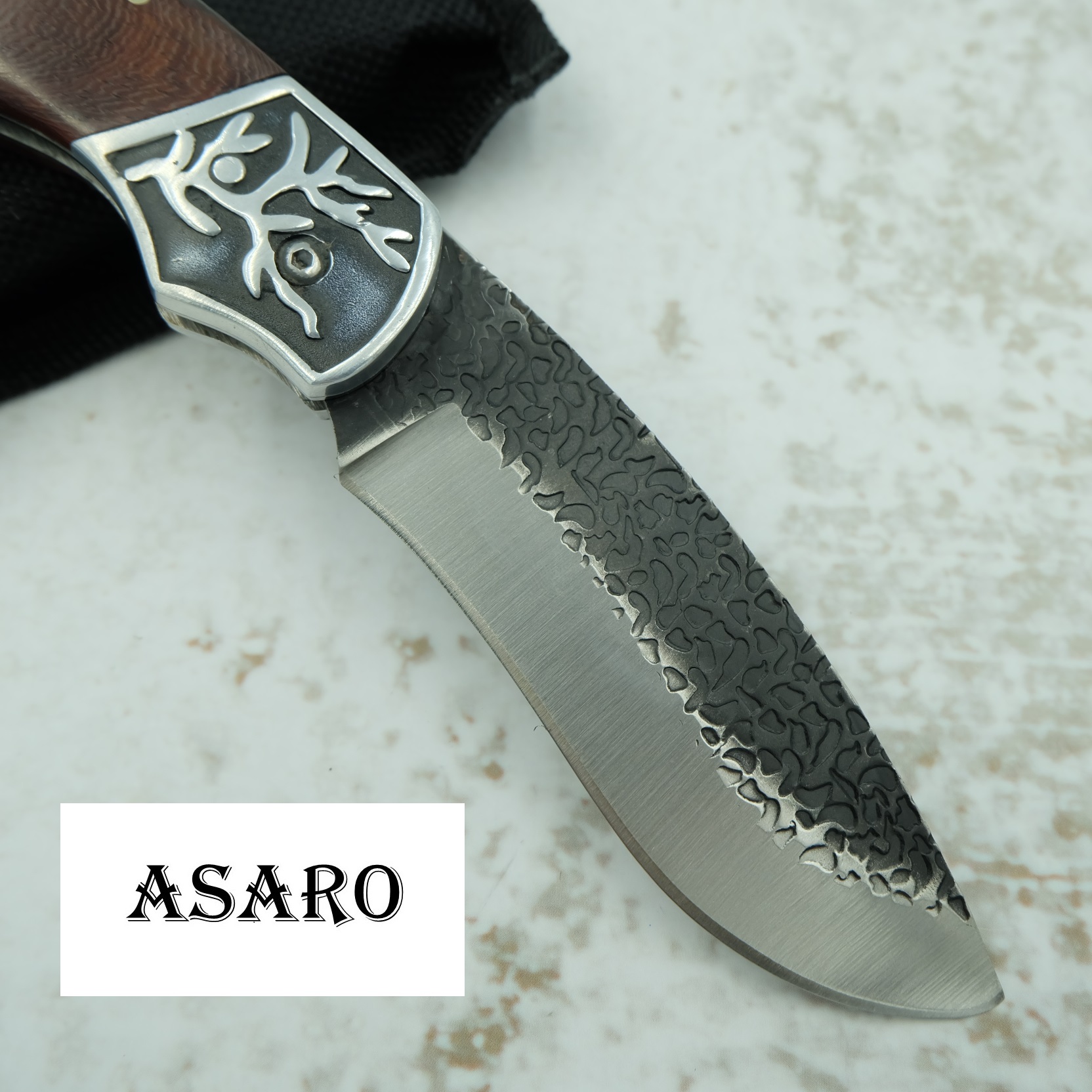 ASARO NB016 มีดพับพกพา มีดเดินป่า 5CR13MOV ยาว 21cm ด้ามไม้แท้ ระบบล็อคใบมีดlock back แถมซอง ...