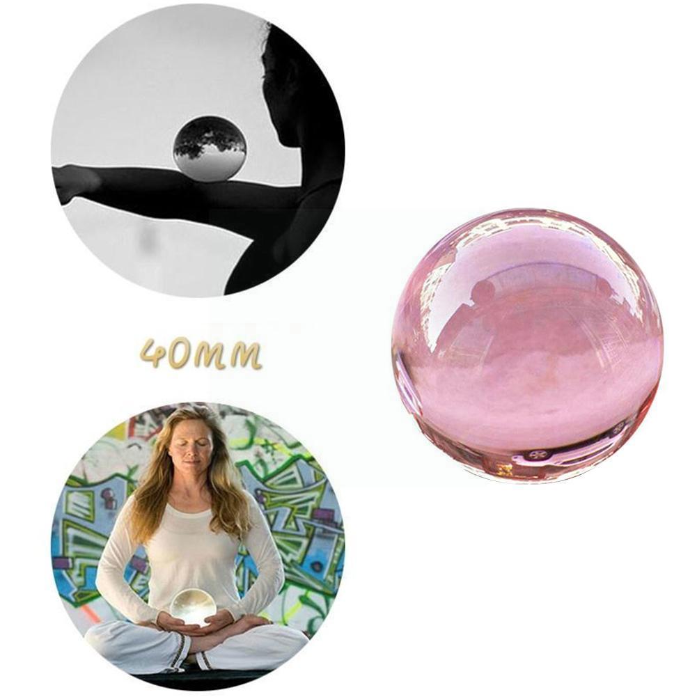 40mm Natural Stone Rose Pink Crystal Healing Ball Magic Quartz Crystal ...