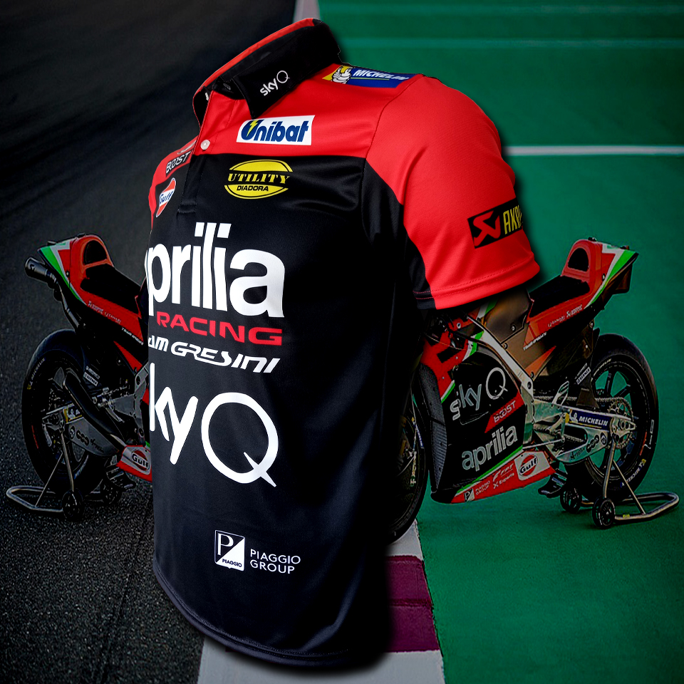 เสื้อโปโล โมโตจีพี Polo MotoGP เสื้อทีม Aprilia Racing Team Gresini ...