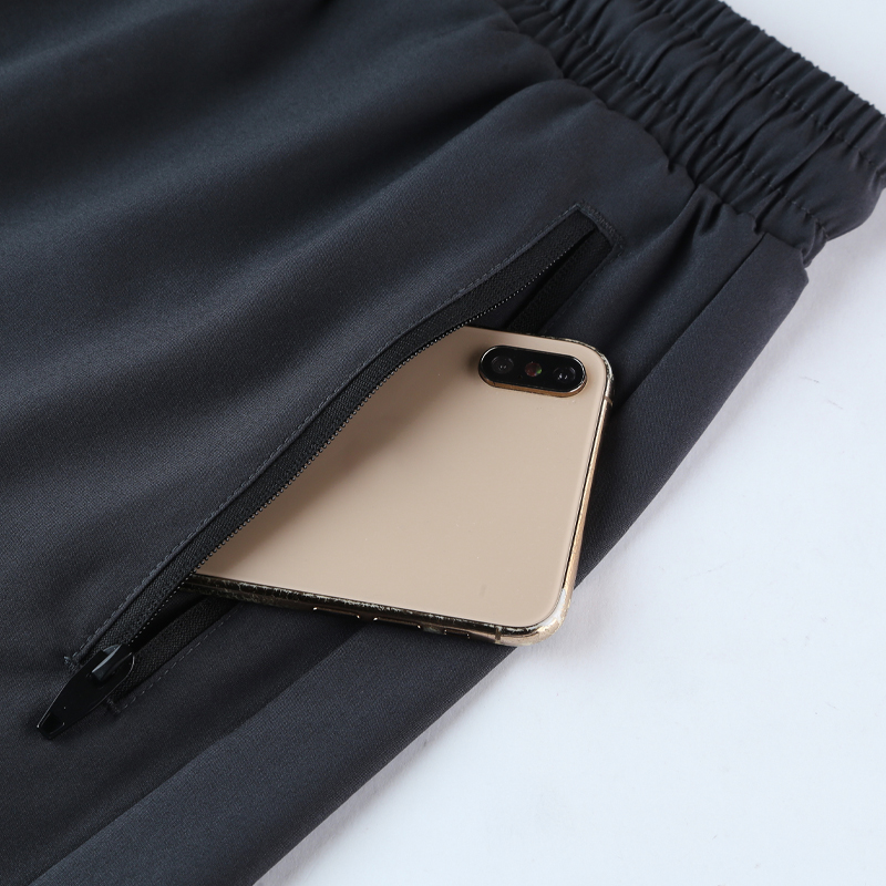 Men Sport 2 In 1 Cropped Pants Compression Running Pants Zipper Pocket ...