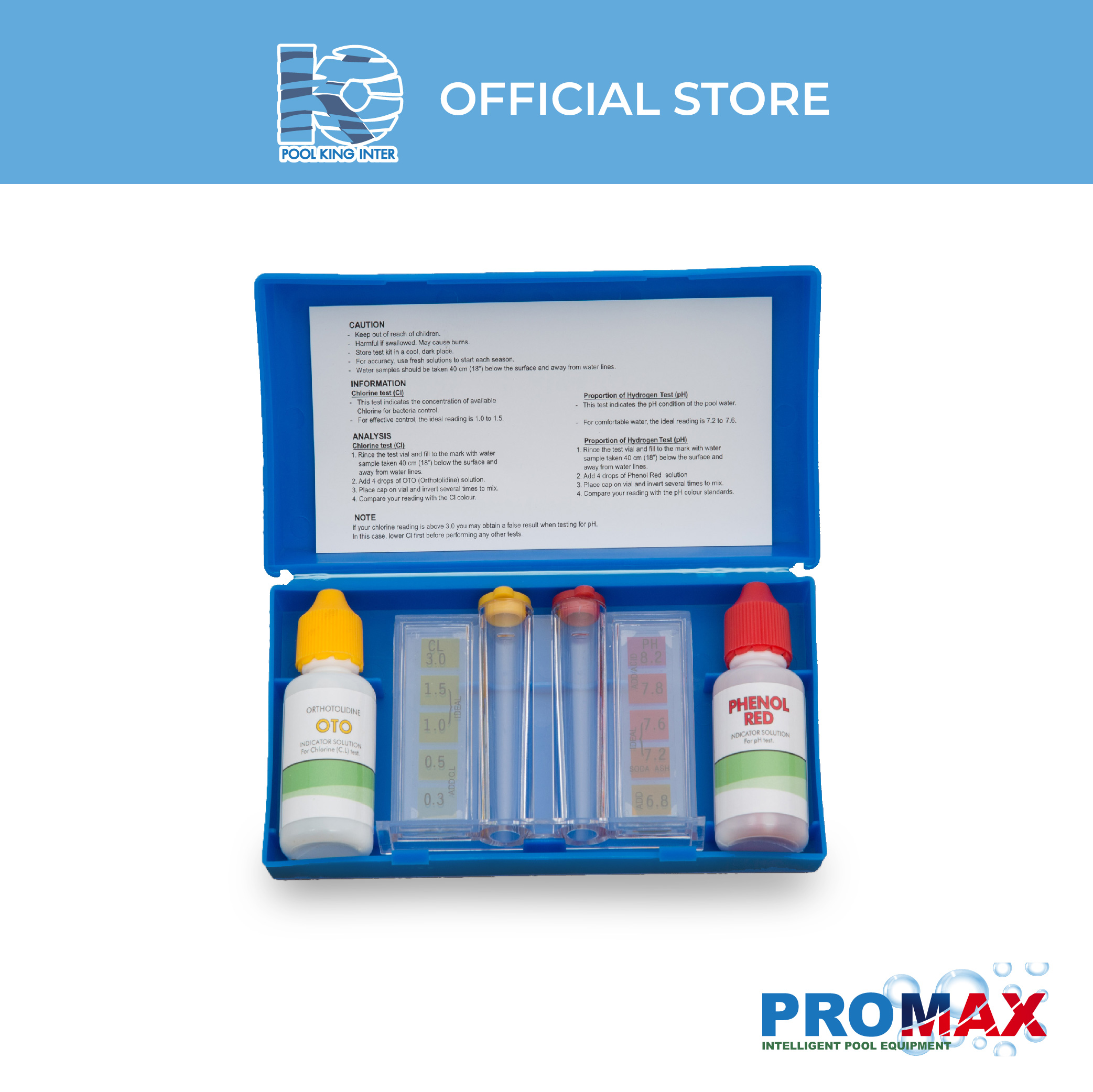 ชุดทดสอบคุณภาพน้ำ คลอรีน และกรด-ด่าง CL OTO & pH Test Kit | Lazada.co.th