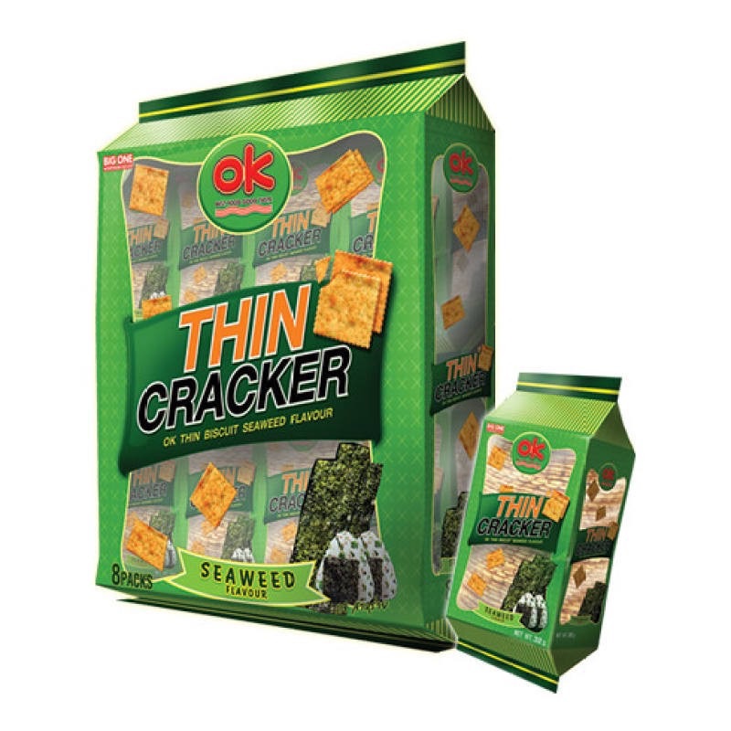 OK Thin Cracker Seaweed Flavour 256g โอเค ทิน แครกเกอร์ รสสาหร่าย ...