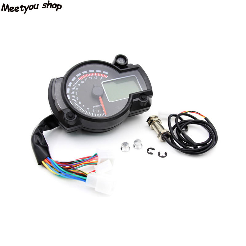 MS【ready stock】Motorcycle Speedometer 7-color Backlight LCD Meter ...