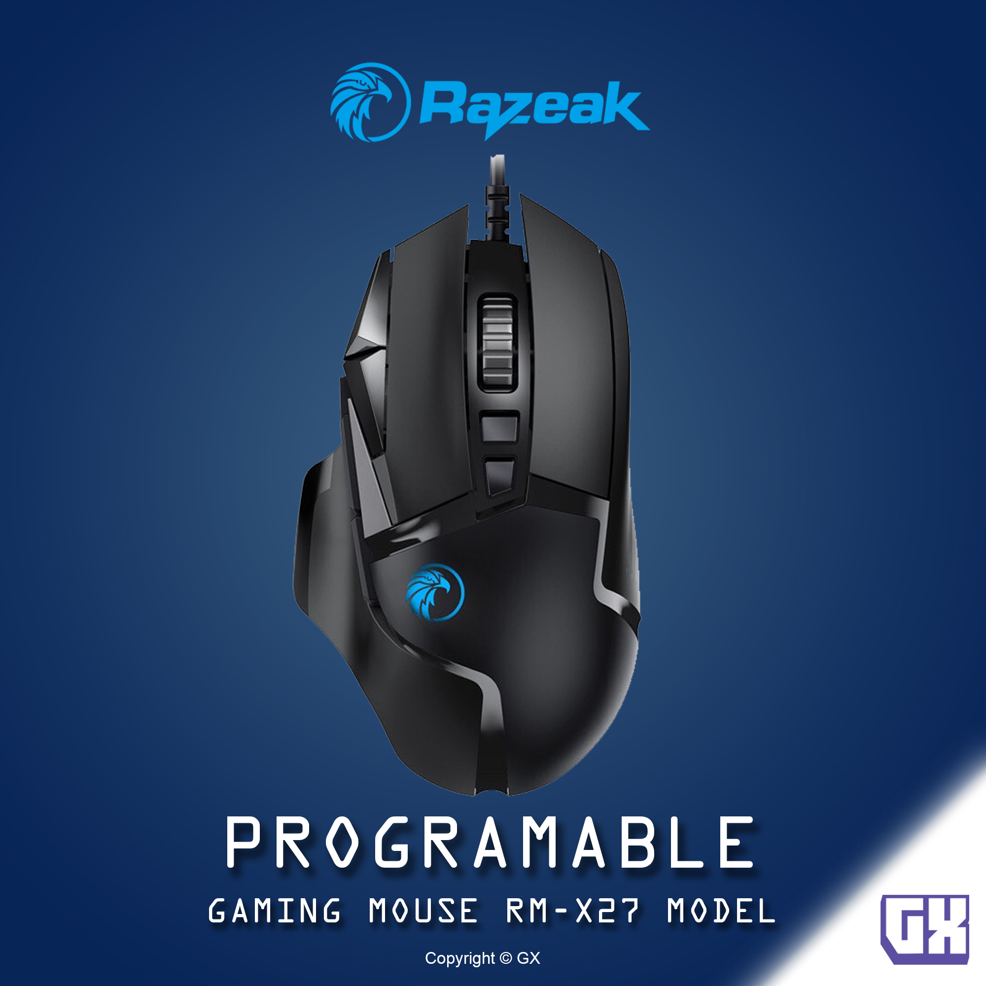 Razeak เม้าส์มาโคร เม้าส์เกมมิ่ง Gaming Mouse รุ่น RM-X27 มาโครไฟ RGB ...