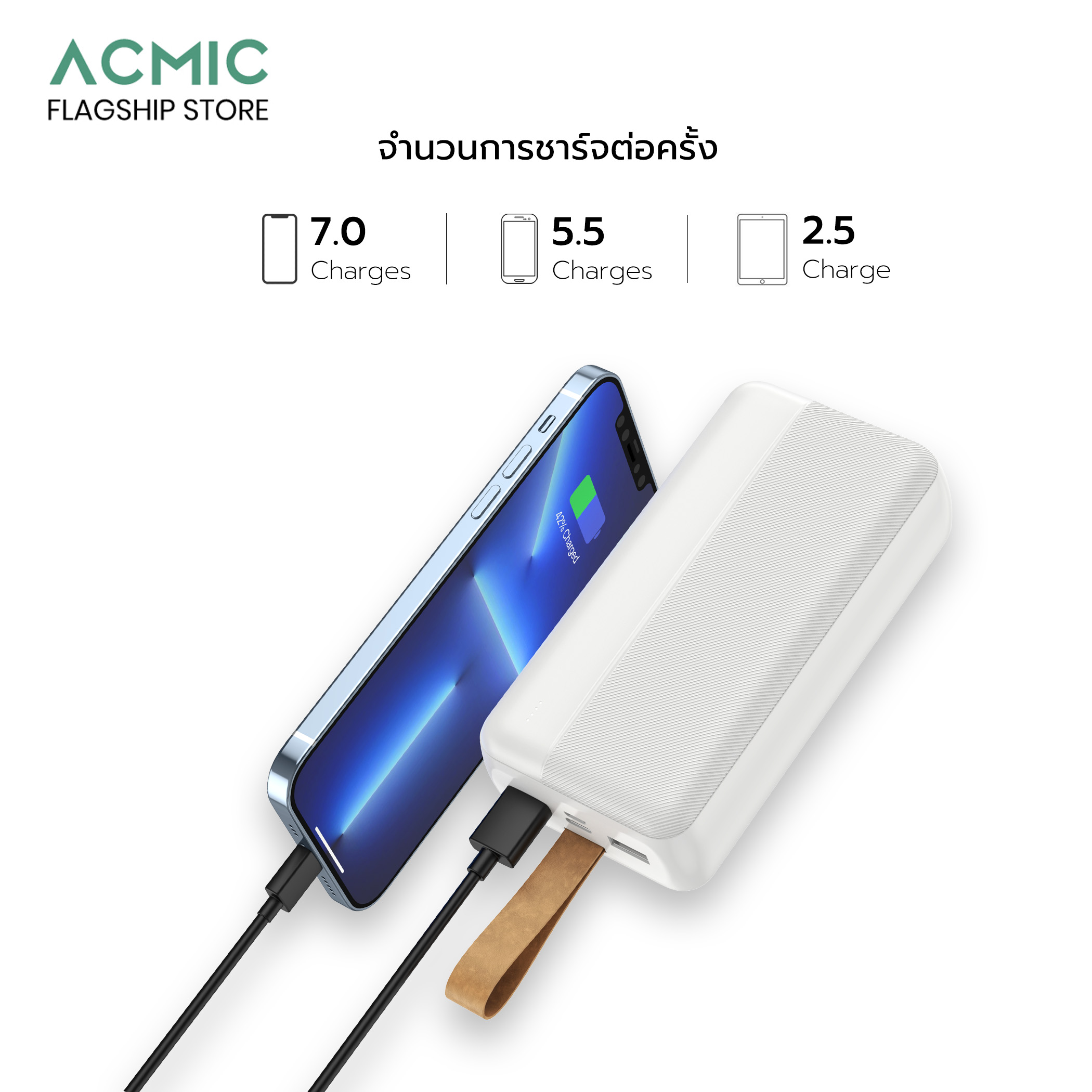 ACMIC A30 Powerbank 30000 mAh พาวเวอร์แบงค์ แบตสำรอง ชาร์จไว ความจุเยอะ ...
