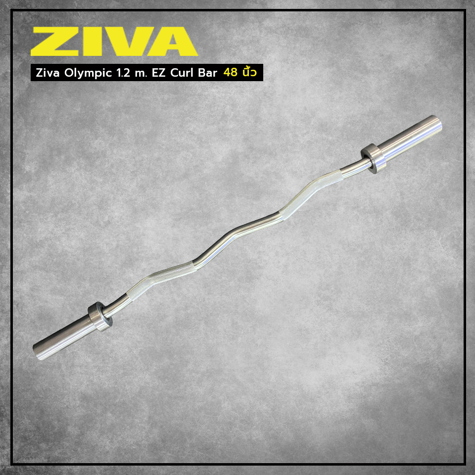 Ziva - Olympic 1.2 m. EZ Curl Bar บาร์หยัก ขนาด 48" สินค้านำเข้าของแท้ ...