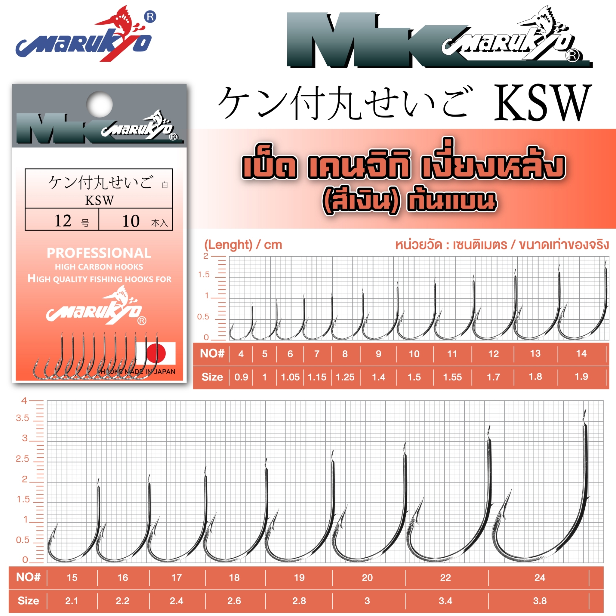 ♩เบ็ดมารูเกียว เคนจิกิชินุ สีทอง เงี่ยงหลัง (KCG) MK HOOK # KCG (GOLD ...